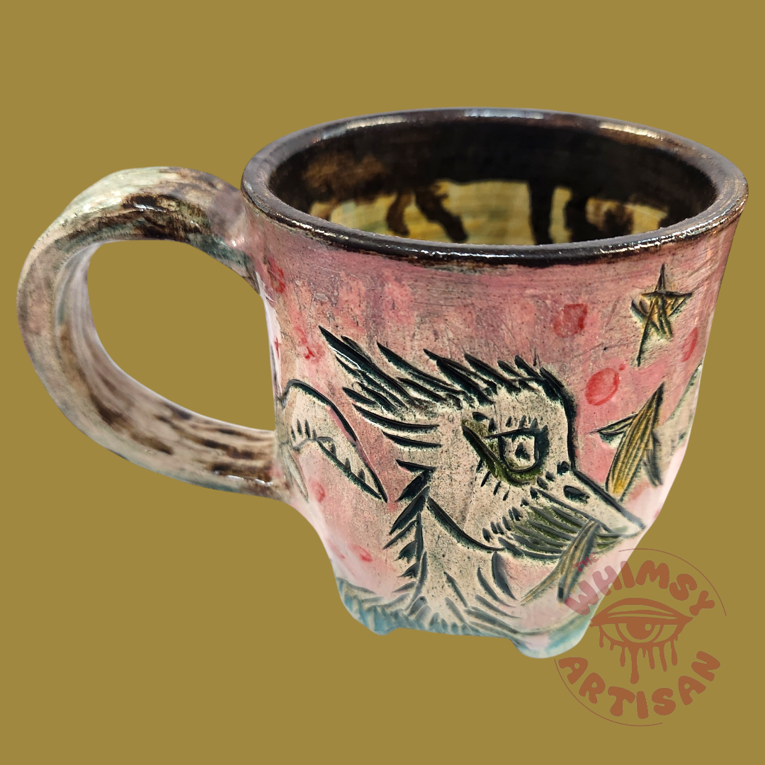 Handcrafted Wheel-Thrown Clay Mugs with Unique Carved Designs – Tiffany ...